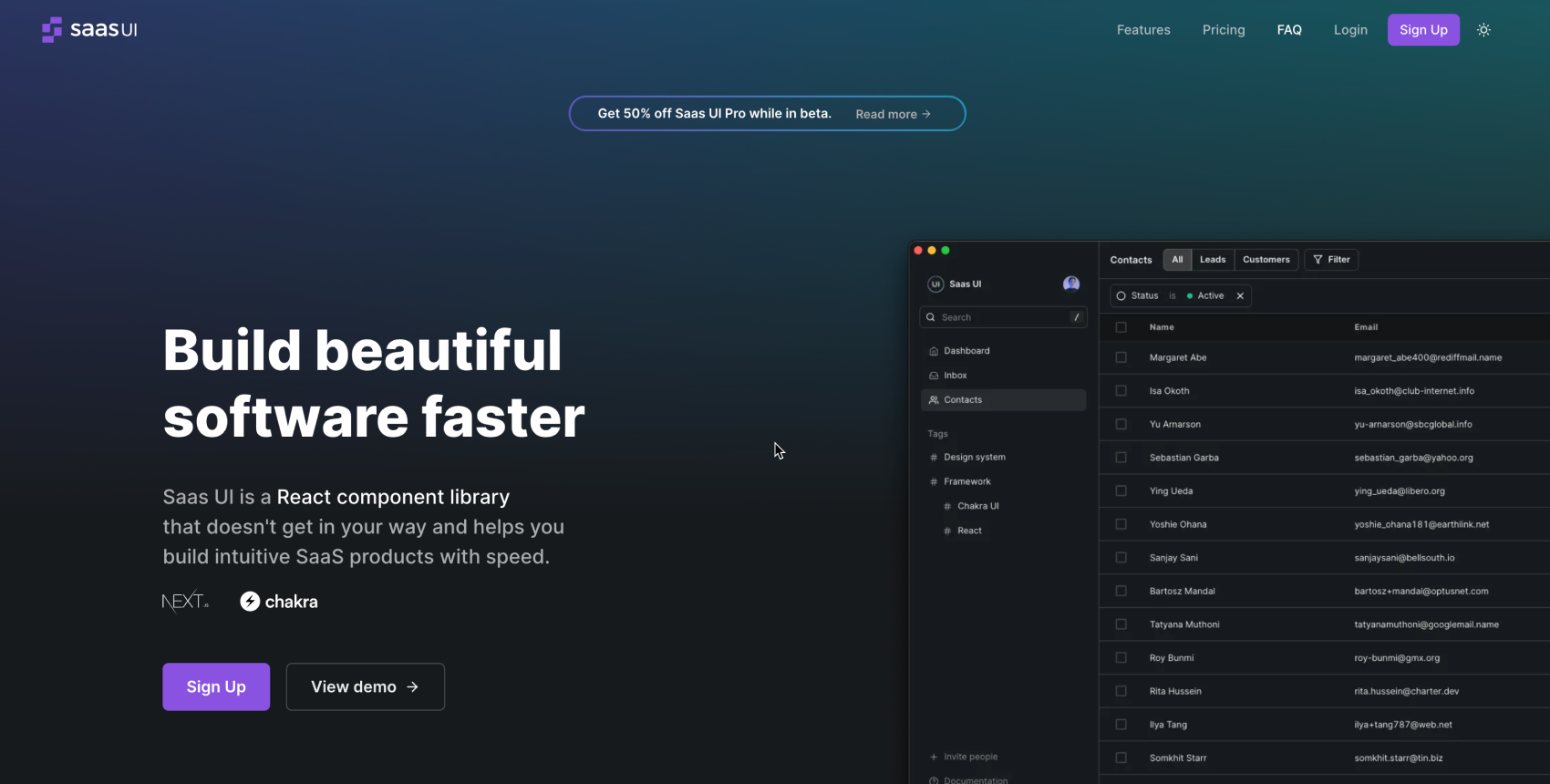 SaaS UI Next.js Template | Next.js Templates