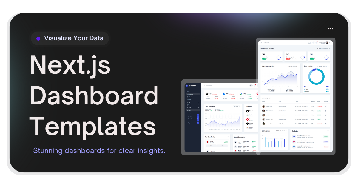 Next.js Dashboard Templates: Charts, UI Kits, & More