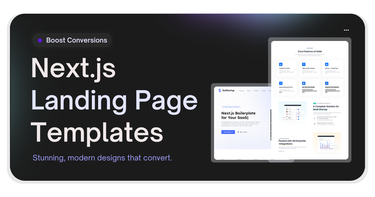 Next js Landing Page Templates Minimalist Startup More